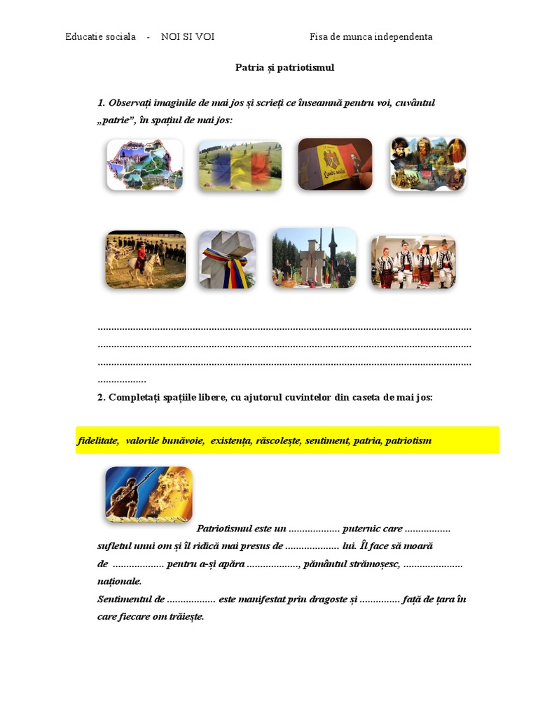 3.ed Sociala Noi Si Voi Fisa | PDF