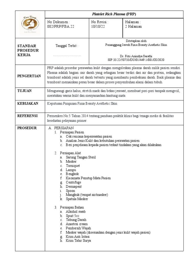 Platelet Rich Plasma (PRP | PDF