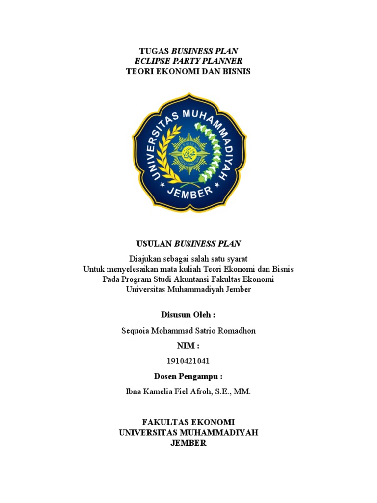 Contoh Business Plan | PDF | Karier & Perkembangan | Bisnis