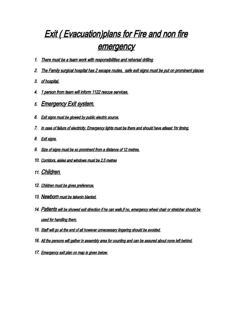 Exit Evacuation Plan | PDF