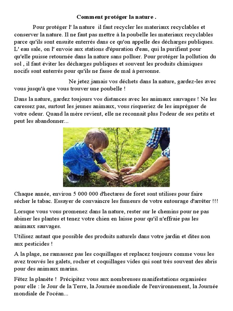 Protéger la nature : conseils pratiques | PDF
