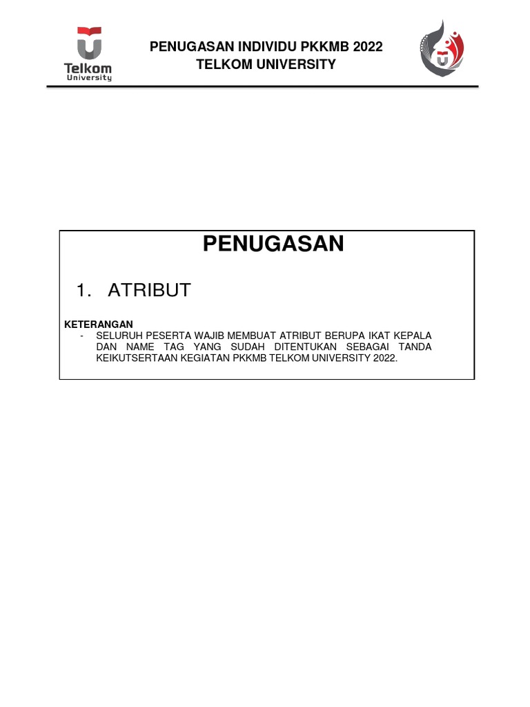 Penugasan Atribut PKKMB 2022 | PDF