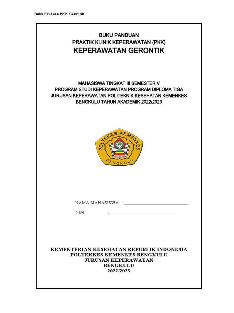 BUKU PANDUAN Gerontik 2223 | PDF