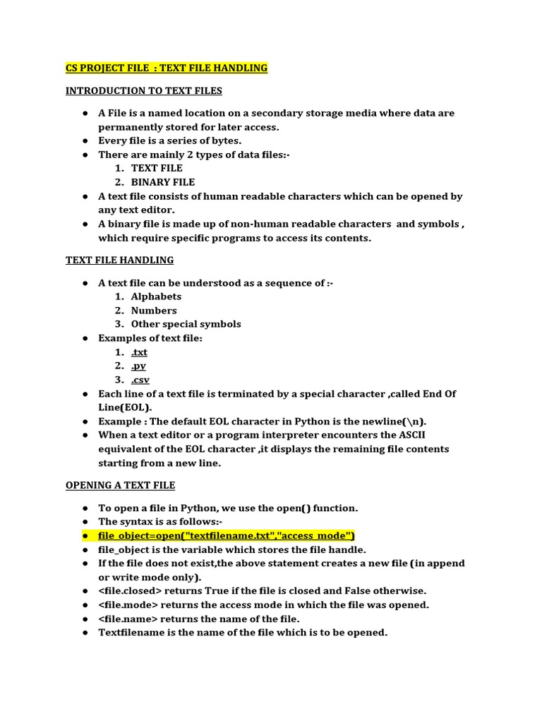 CS PROJECT FILE Class 12 | PDF | Text File | Computer File
