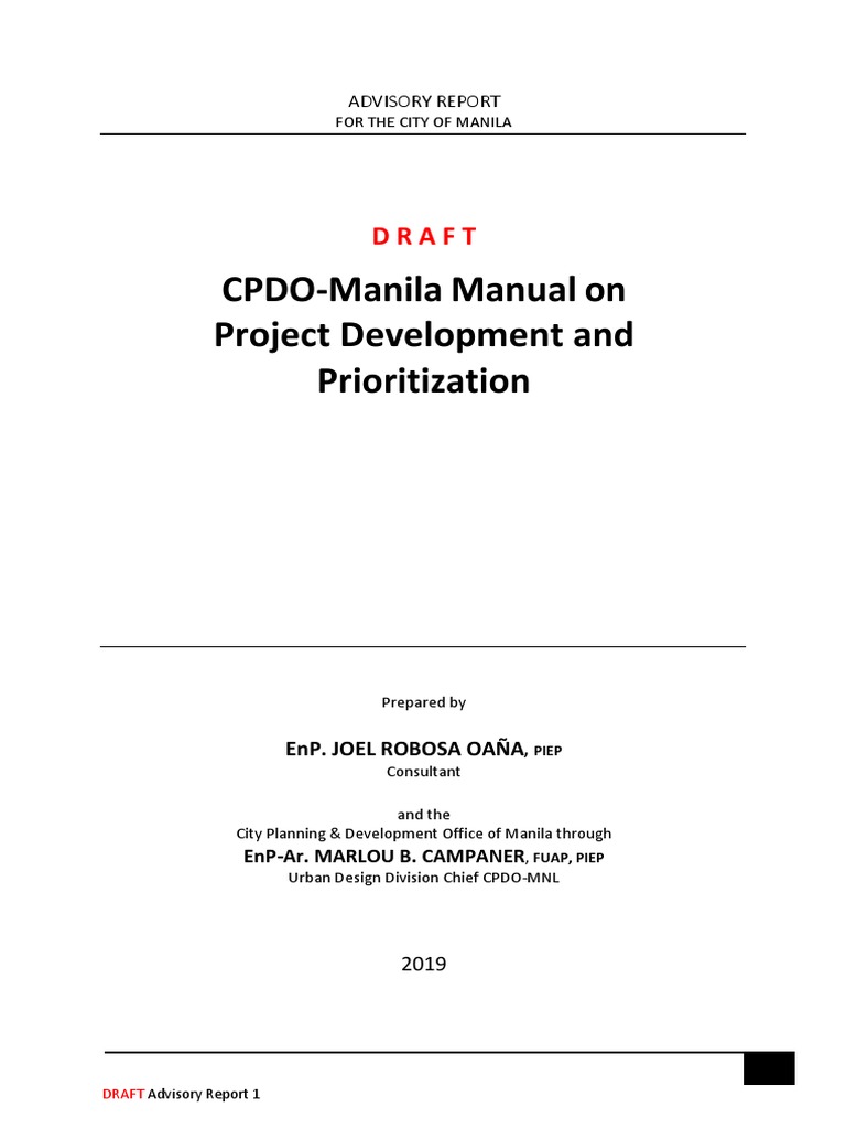 Manila Project Development Manual | PDF | Budget | Infrastructure