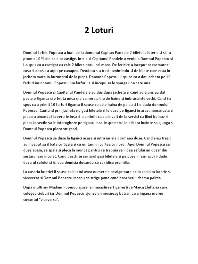 2 Loturi Rezumat | PDF