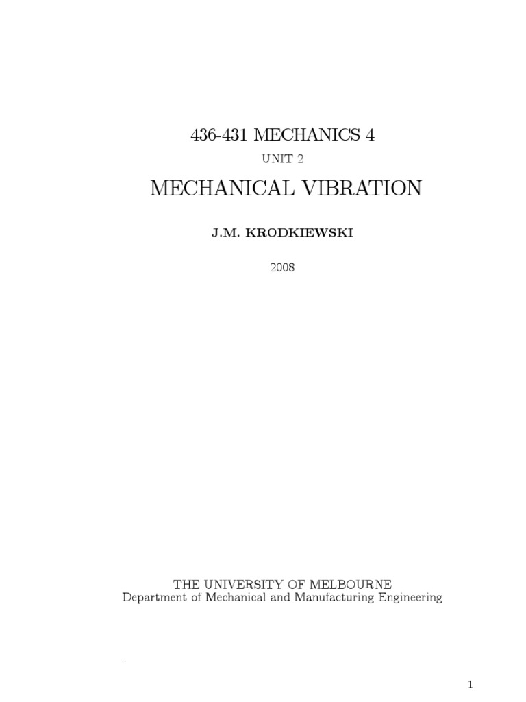Mechanical Vibrations | PDF