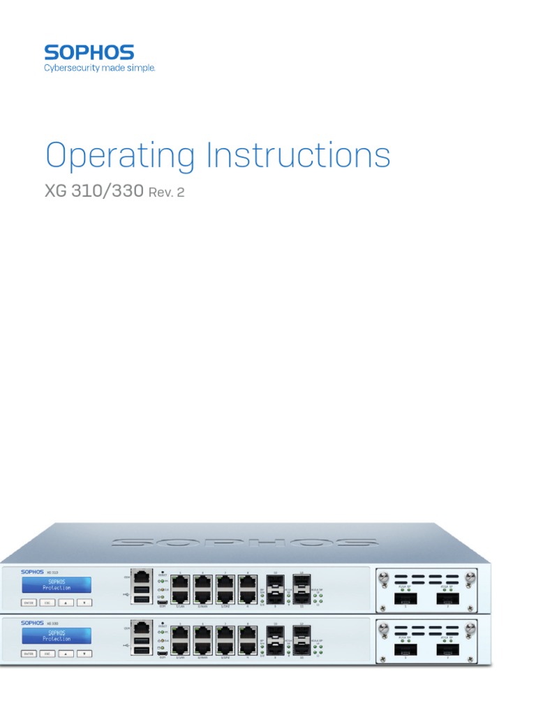 Sophos Operating Instructions XG 310 330 Rev2 Oina | PDF | Computer ...