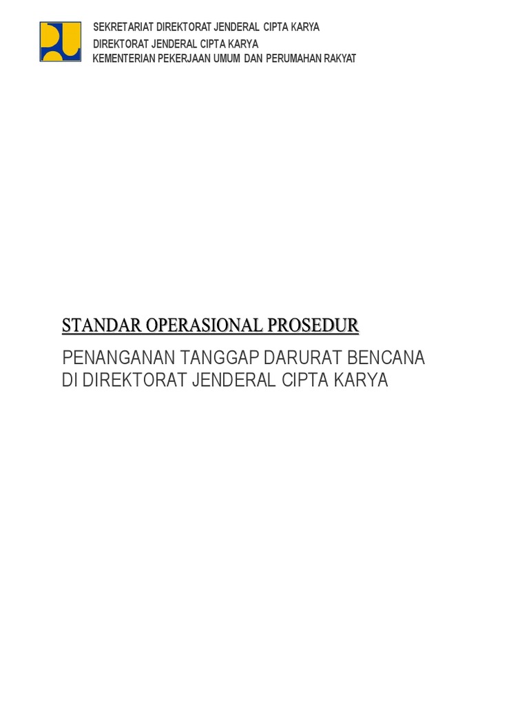 17 Nov - SOP - PENANGANAN TANGGAP DARURAT BENCANA DJCK | PDF | Teknologi & Rekayasa