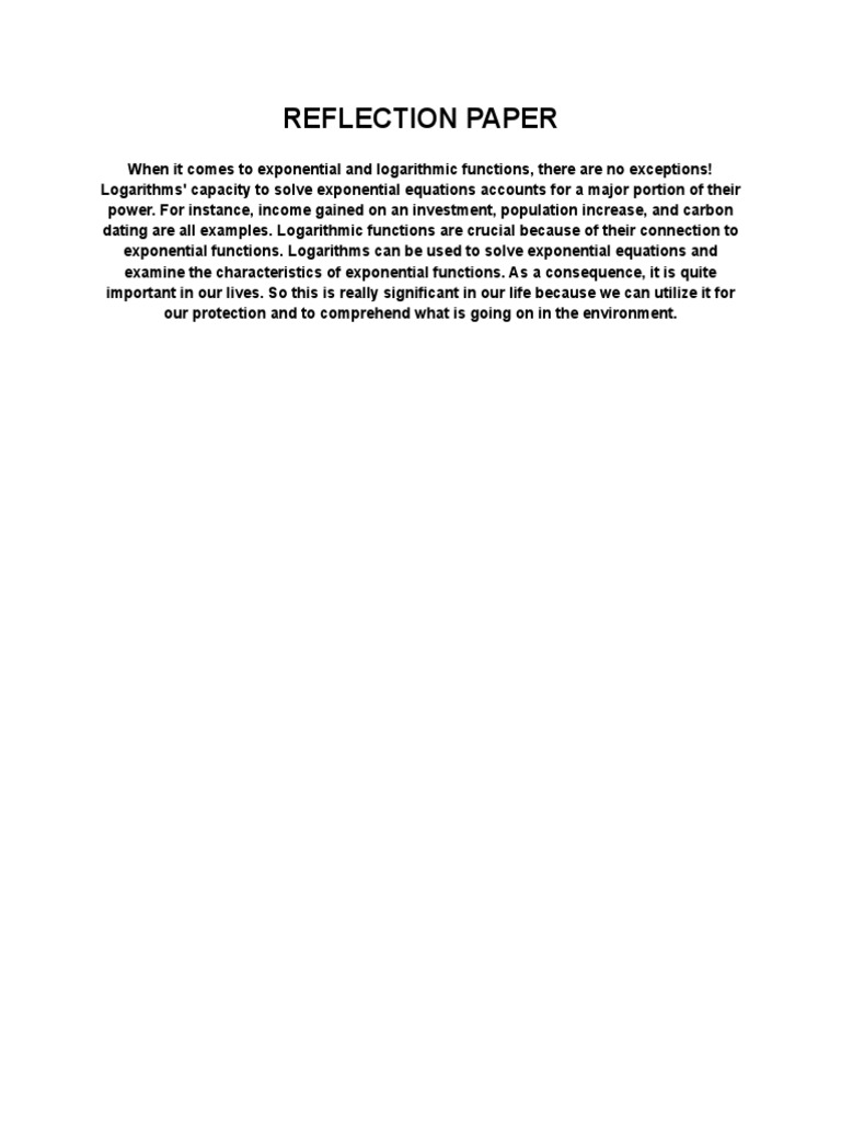 Reflection Paper - Math | PDF