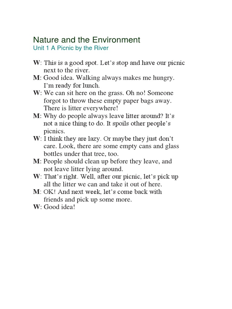 Nature and The Environment - Unit One | PDF