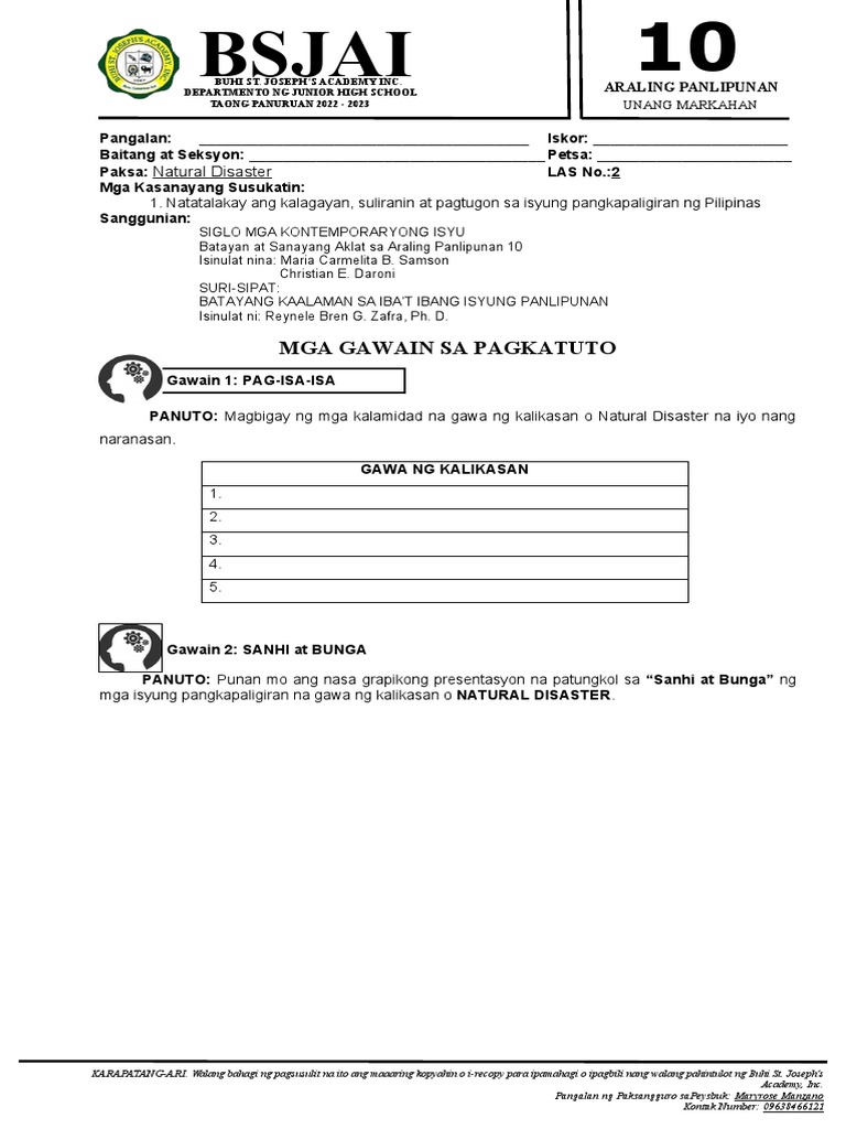 AP10 LAS No. 2 | PDF