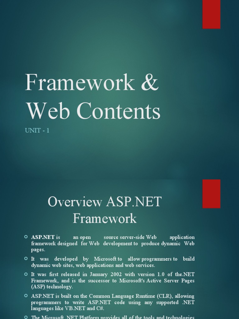 Unit 1 - Framework & Web Contents | PDF | World Wide Web | Internet & Web Unit 1 - Framework & Web Contents | PDF | World Wide Web | Internet & Web