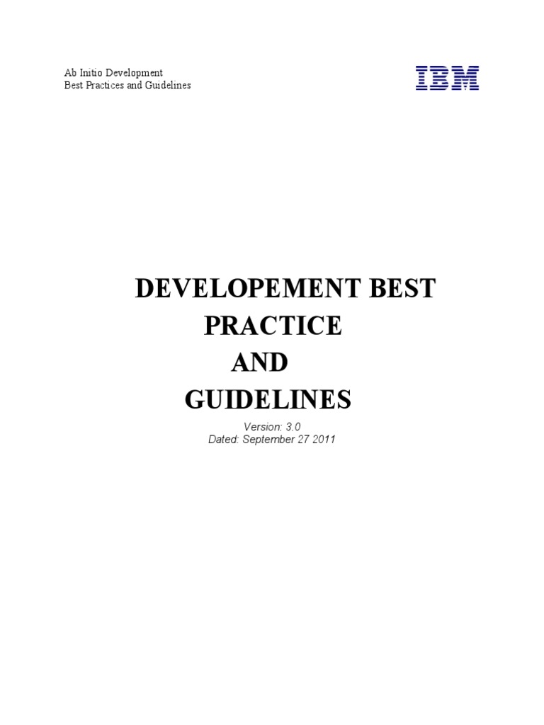 Ab Initio Developement Best Practice & Guidelines v.0.3 | PDF | Computer Data Storage | Central ...