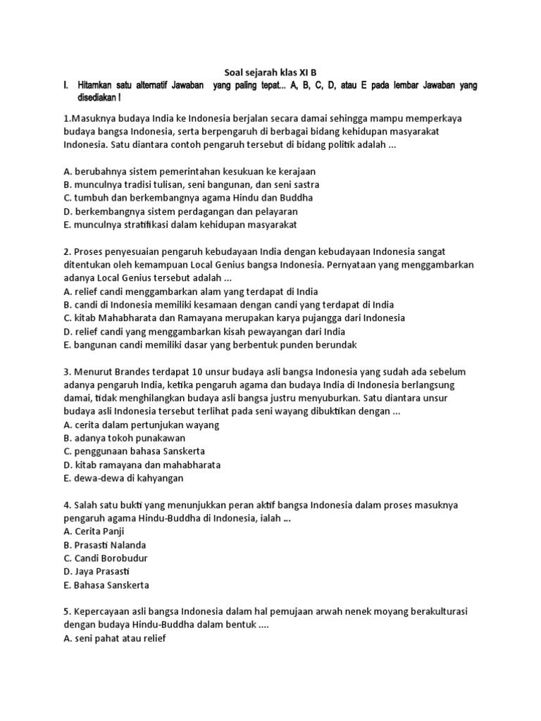 Sejarah XI B | PDF