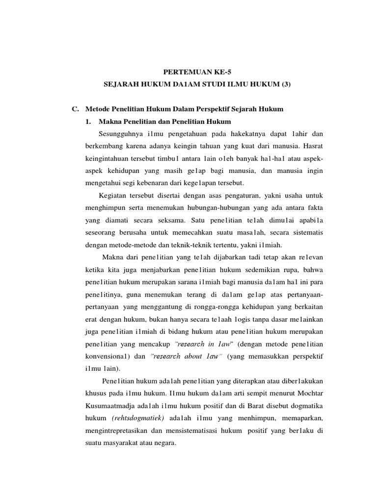 Sejarah Hukum Pertemuan 5 | PDF