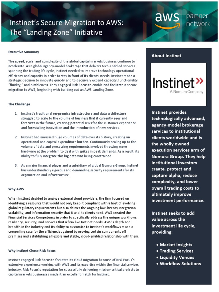 Instinet's Secure Migration To AWS: Digital Transformation Company Case ...