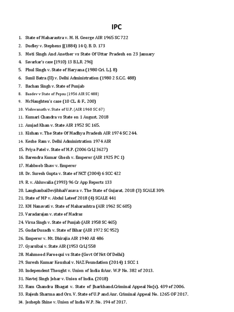 IPC Case Laws | PDF | Politics Of India | Government Of India