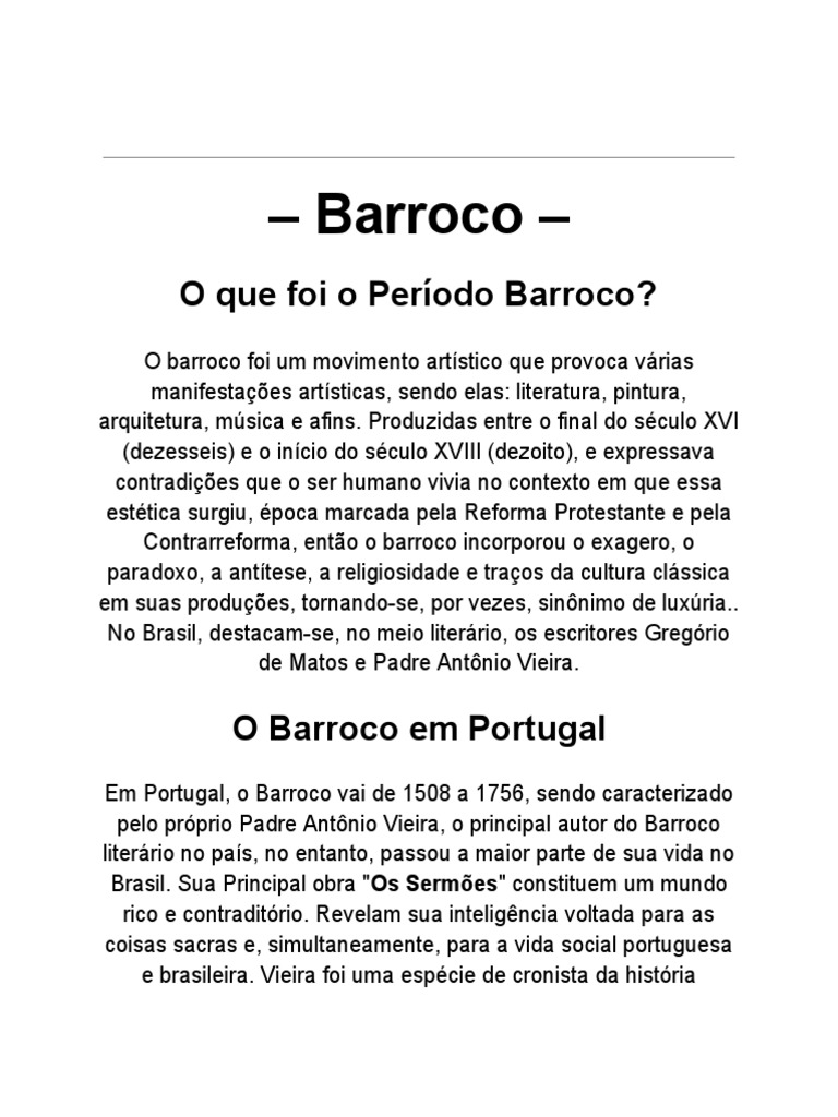 Período Barroco | PDF | Barroco