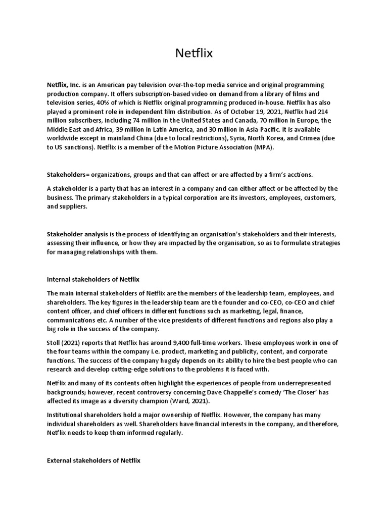 Netflix Management | PDF | Netflix | Streaming Media