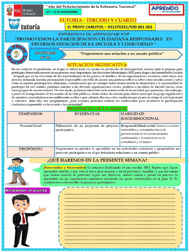 TUTORIA 3°y4° - SEM.4-EDA7 - Archivos JOSEPH PONCE | PDF