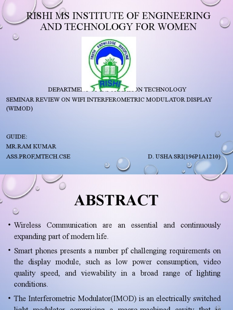 Interferometric Modulator (IMOD) .PPT 1210 | PDF | Liquid Crystal ...