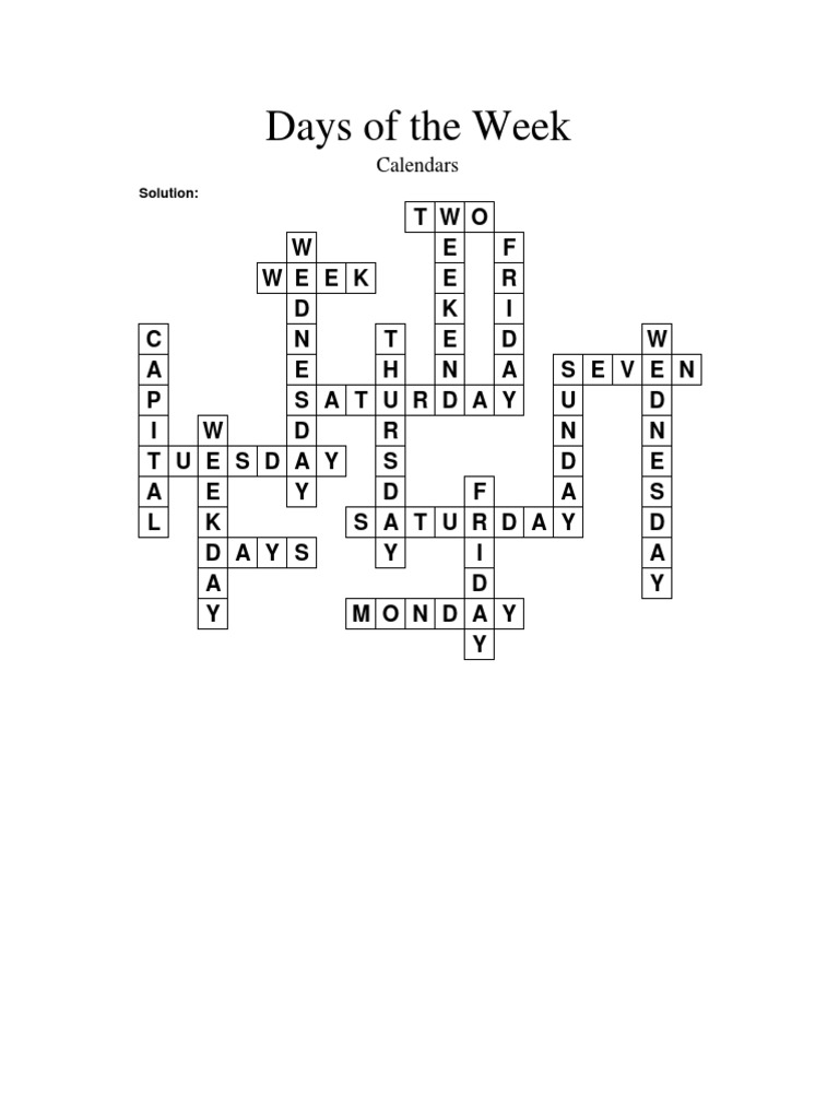 Days of The Week Key | PDF | Artes del Lenguaje y Comunicación ...