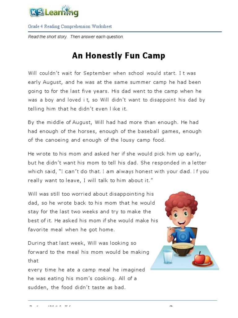 4th Grade 4 Reading Fun Camp | PDF