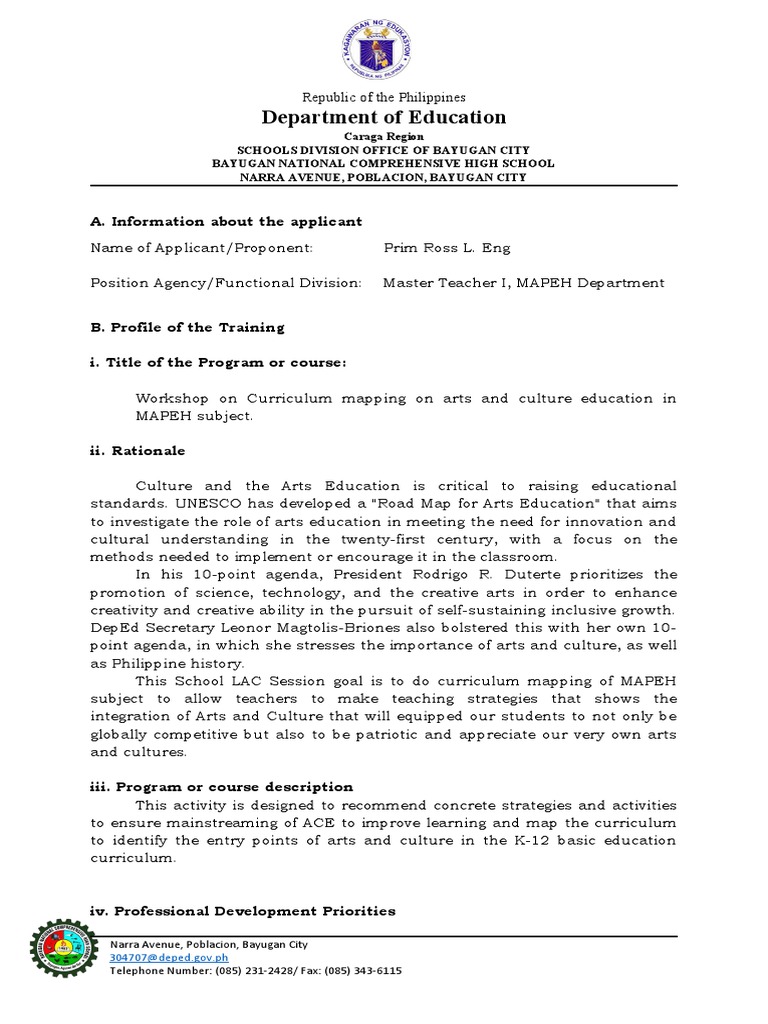 Activity-Proposal (LAC) | PDF | Curriculum | Teachers