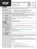 Detailed Lesson Plan - Arithmetic Sequence | PDF | Critical Thinking ...