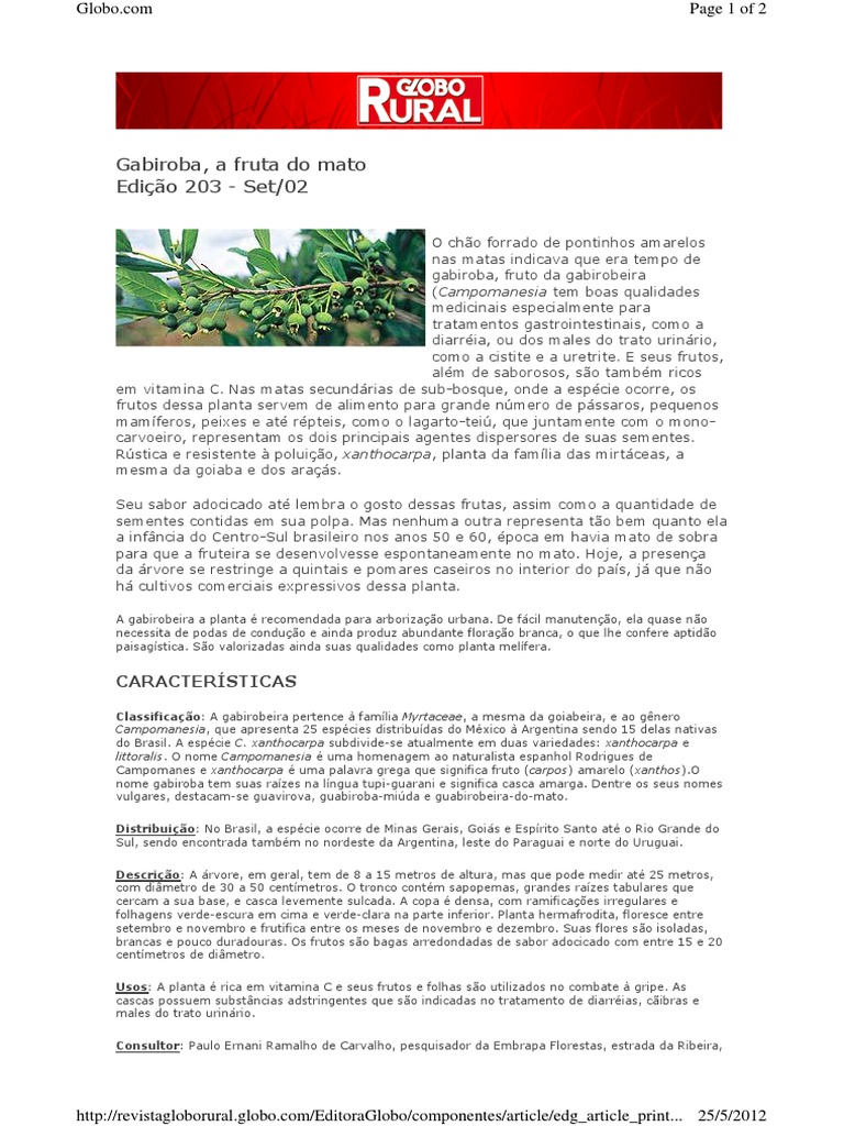 Como Plantar - Gabiroba - Set.02 | PDF | Fruta | Plantas