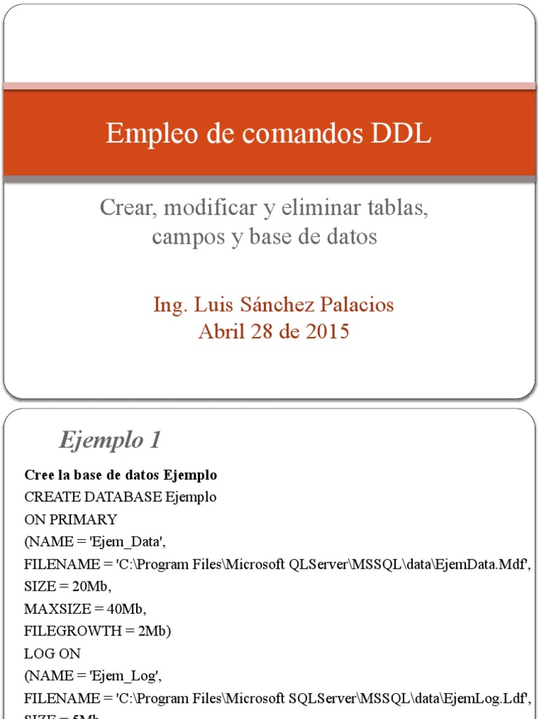 Comandos DDL | PDF Comandos DDL | PDF