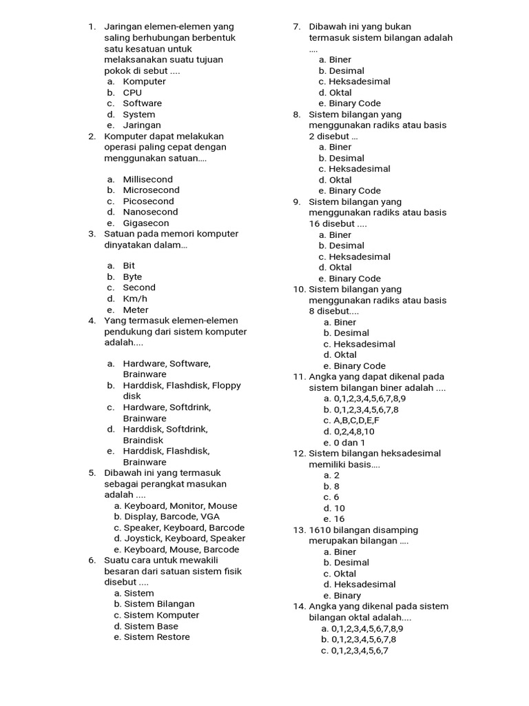 Soal Pat Siskom Kelas X TKJ | PDF