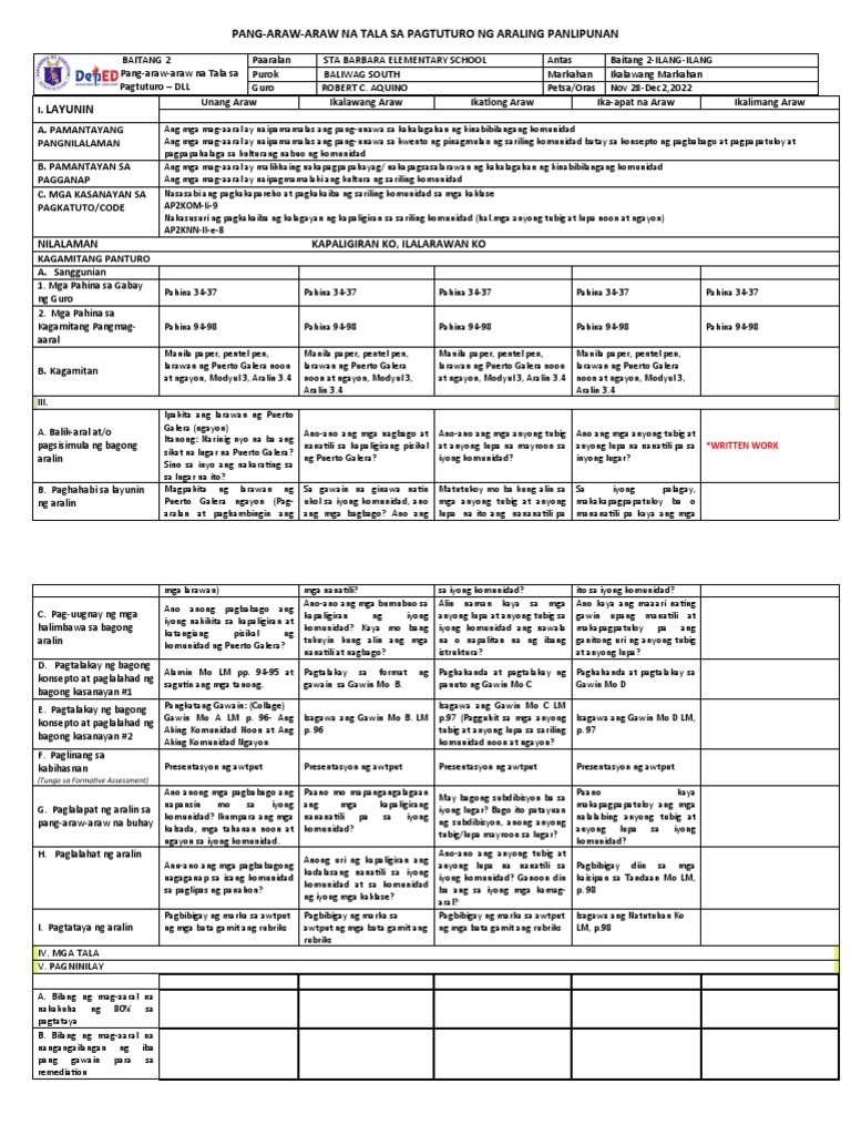 AP2 DLL Q2 4th Week | PDF