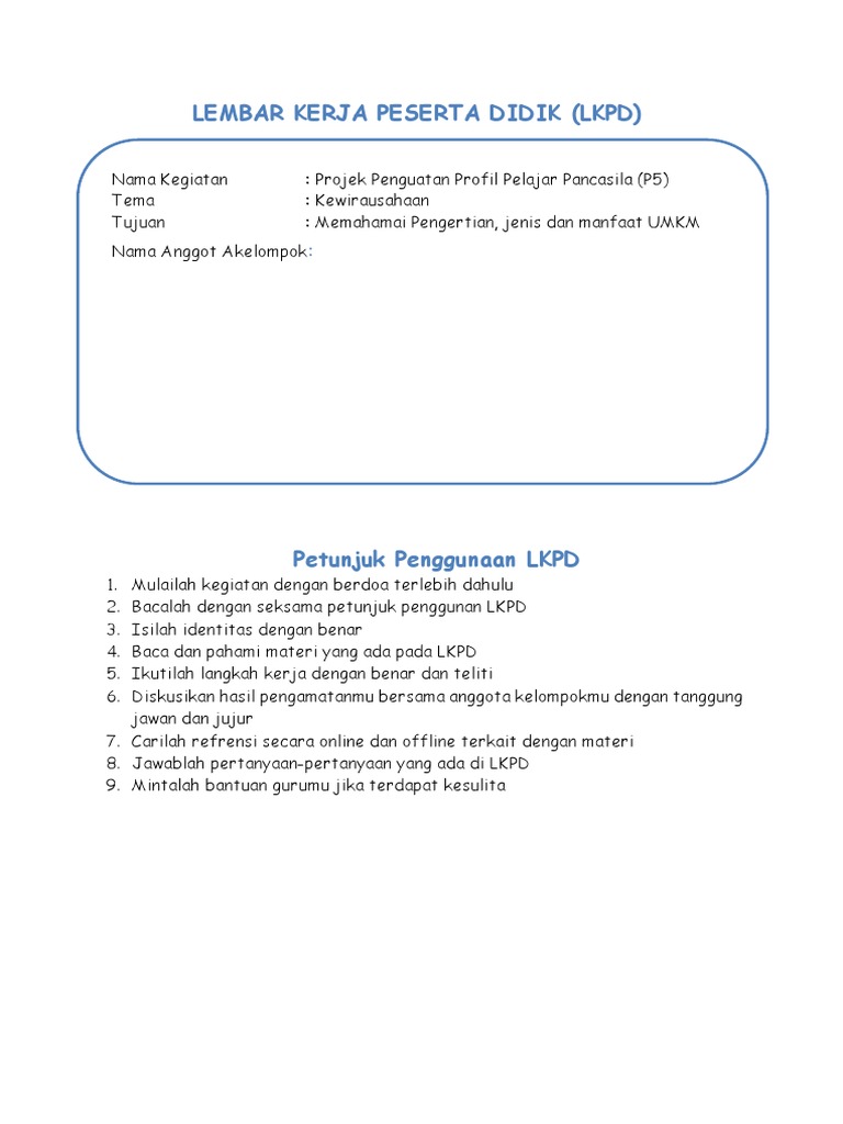 LKPD 3 Umkm (Kamis, 17 Nov) | PDF | Bisnis