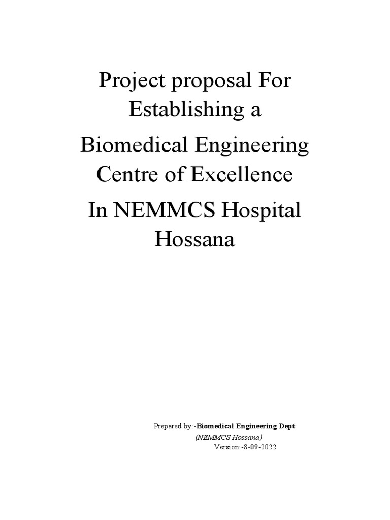 Project Proposal BME Center of Excellence | PDF