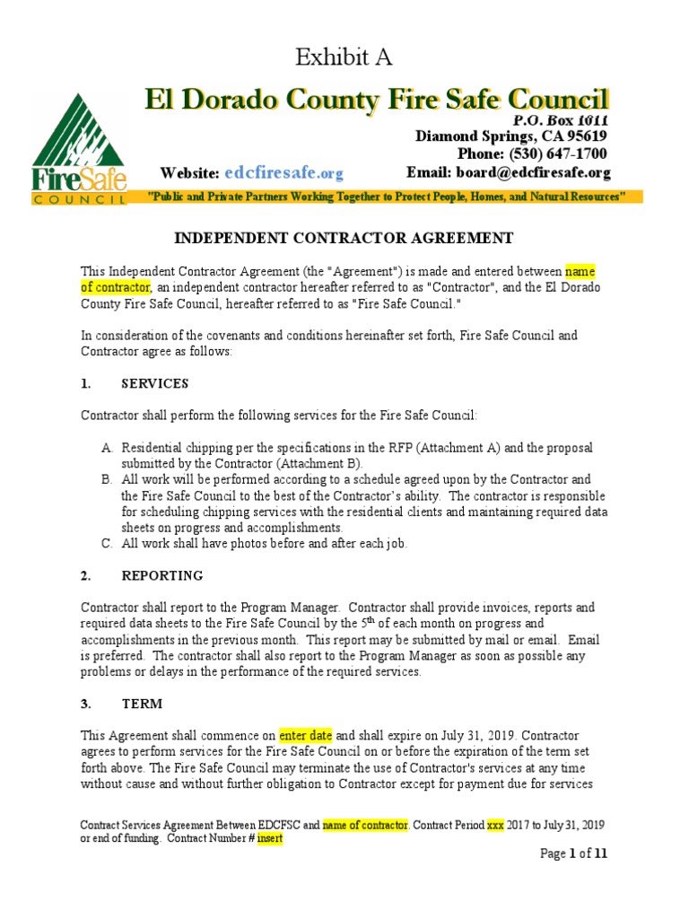 Sample Contract For Chipping RFP | PDF | Insurance | Employment