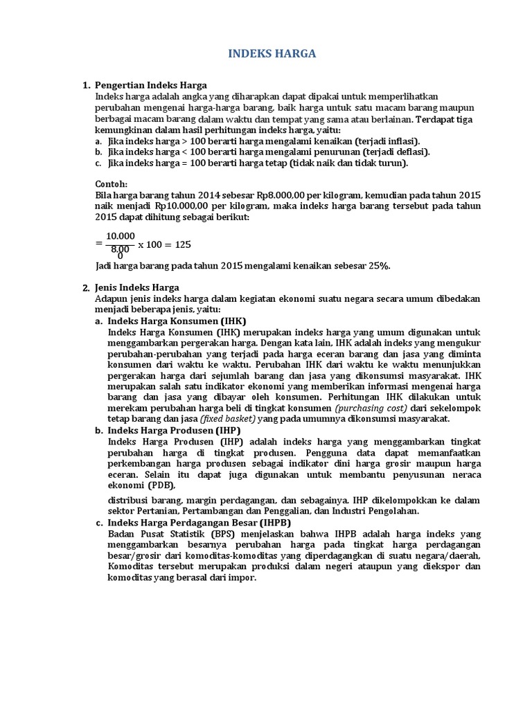 Indeks Harga | PDF