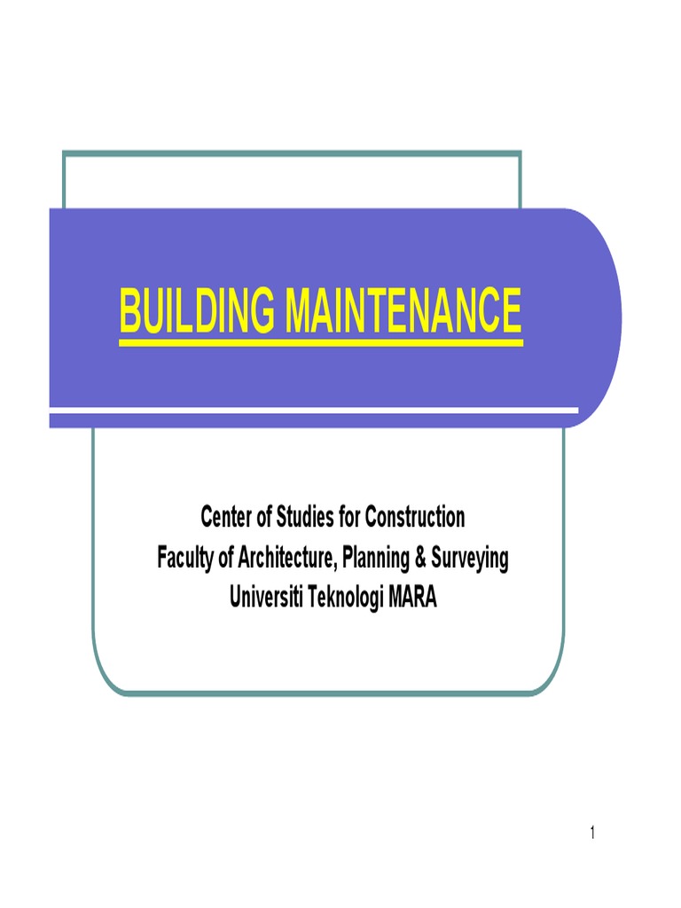 Lec 7 - Ams Building Maintenance | PDF