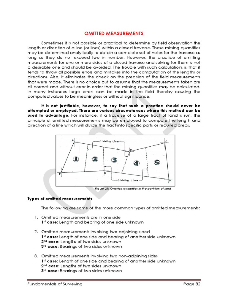 Fundamentals of Surveying - Omitted Measurements | PDF | Triangle ...
