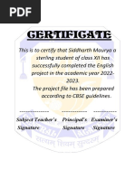 Certificate and Acknowledgement Class 12th Project | PDF