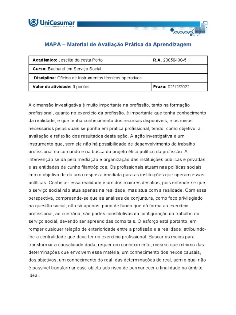 Mapa Mòdulo 54 2022 | Download grátis PDF | Sociologia | Trabalho social