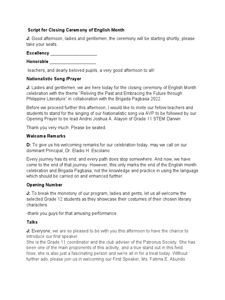 Script English Month | PDF