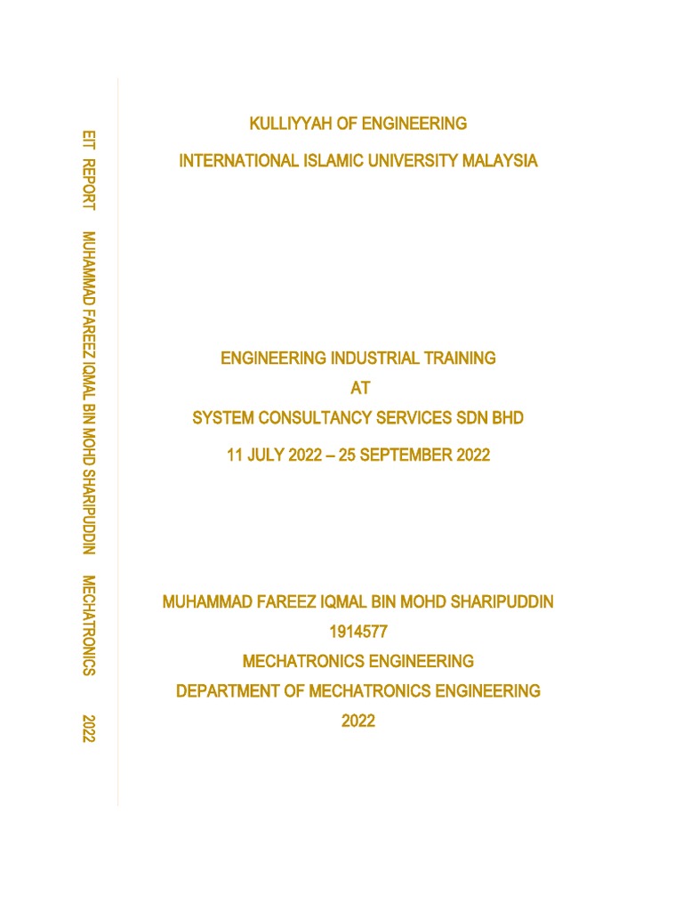 Eit (Internship) Iium Report - Mechatronics (2022) | PDF | Electric ...