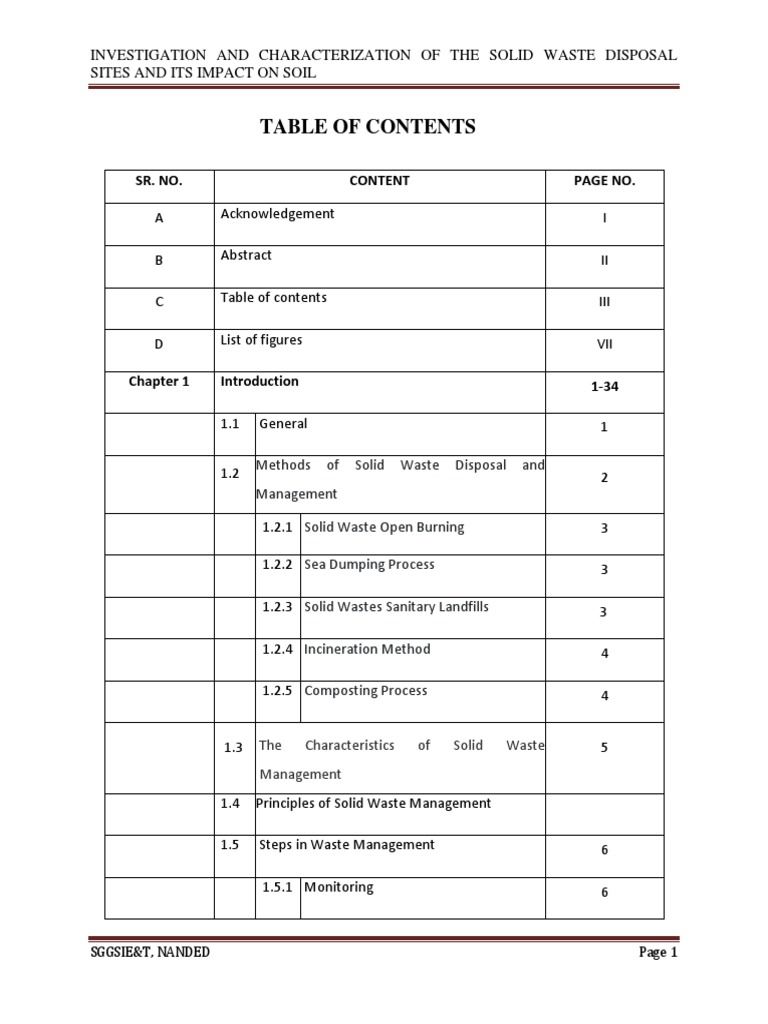 Characterization of Solid Waste Disposal Sites and Their Impact on Soil ...