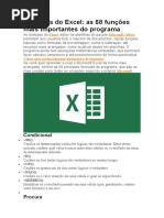 Fórmulas Excel: Tradução Inglês-Português | PDF | Desvio padrão | Variação