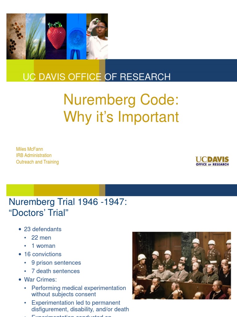 Nuremberg Code: Ethical Research Guide | PDF | Experiment | Informed ...