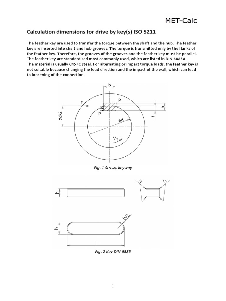Drive Key Calculation Dimensions ISO 5211 | PDF | Teaching Methods ...