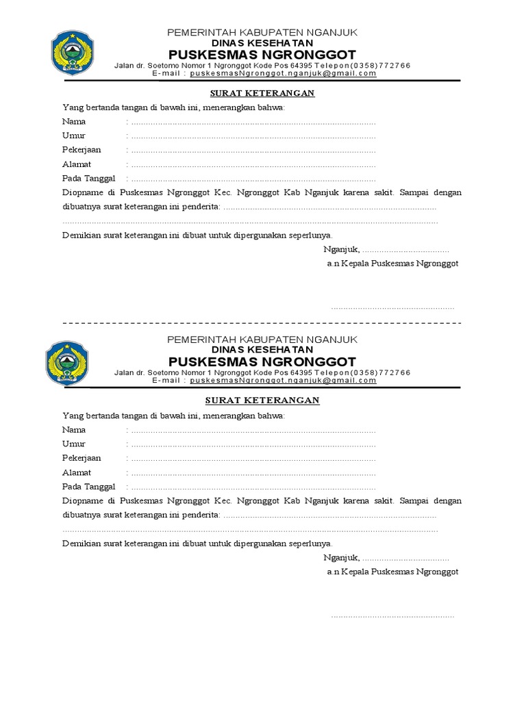 Surat Keterangan Opname Ranap | PDF