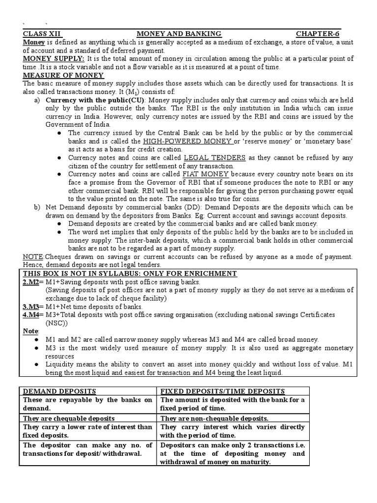 Central Bank And Its Functions Pdf Money Money Supply